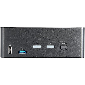 StarTech.com 2 Port Dual Monitor HDMI KVM Switch - 4K 60Hz Ultra HD HDR - Desktop 4K HDMI 2.0 KVM Switch with 2 Port USB 3.0 Hub (5Gbps) & 4X USB 2.0 HID, Audio - Hotkey Switching - TAA