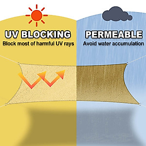 OutdoorLines Rectangle Sun Shade Sails for Patios 10 x 13 ft  Sun UV Blocking Outdoor Canopy, Sunshades for Backyard, Lawn and Garden and All Outdoor Activities, Sand