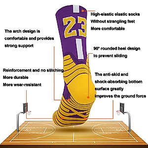 Bingfone 3 Pairs Basketball Socks,Compression Socks,Athletic Socks,Sport Socks for Men & Women,Running,Climbing (SET)