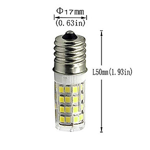 Mhxy E17 LED Bulb Dimmable whirlpoo,Microwave Light Bulb 4 Watt Daylight White 6000K AC110-130V (Pack of 2)