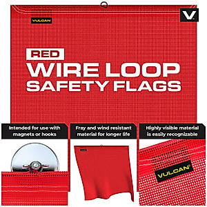 VULCAN Flags, Oversize Load Banners, and Magnets Kit - Includes 2 Stretch Cord Oversize Load Banners, 4 Magnets, 4 Red Flags, 4 Orange Flags, and A High-Viz Vented Storage Bag