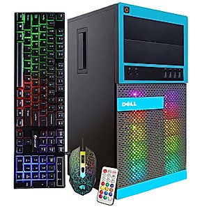 Dell Custom Built LED Lights PC OptiPlex Tower Computer Intel i5 Quad-Core Processor 3.2 GHz 16GB DDR3 RAM 512GB Solid State Drive (SSD) Windows 10 & Wi-Fi (Renewed)