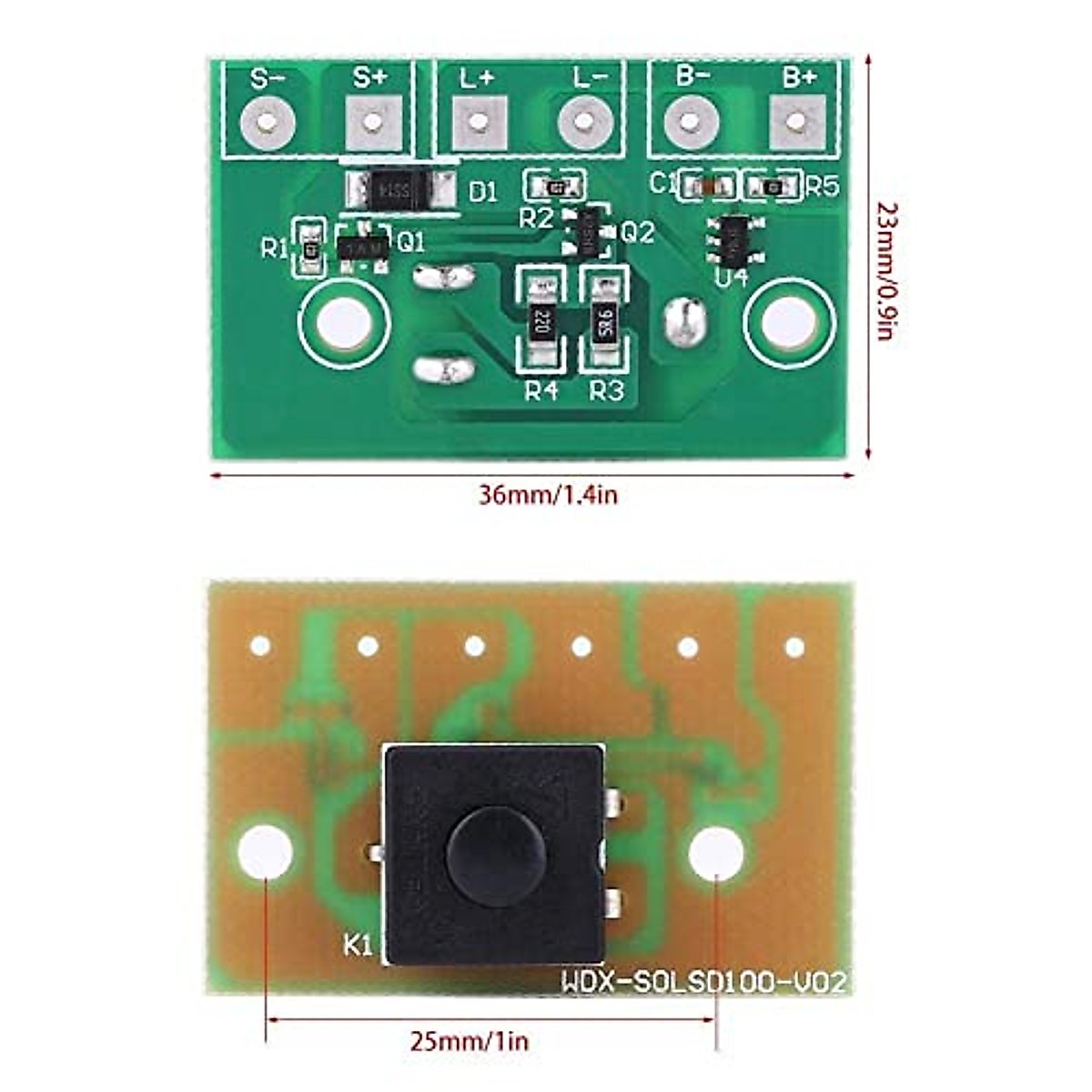 Solar Lamp Controller, Solar Power Charging Module 3.7V Lithium Battery Control Circuit Board with ON/Off Light Control Switch