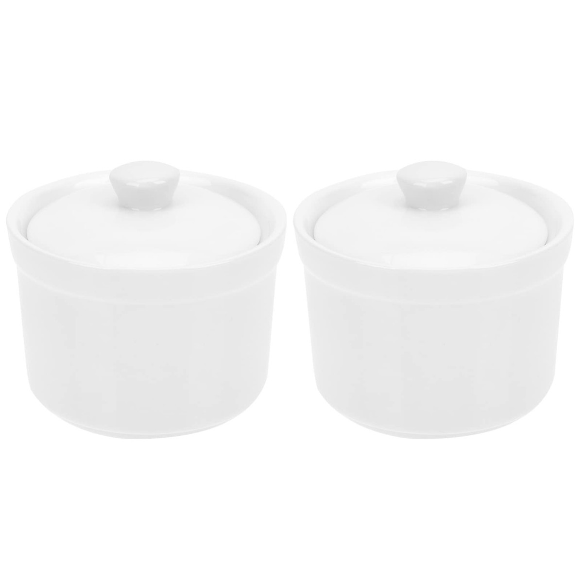 Angoily 2pcs White Ceramic Stew Pot with Lid 3. 5 Inch Porcelain Steaming Cup Small Steaming Cup Soup Noodle Bowl Stockpot Cookware for Egg Custard Medicinal and Birds Nest