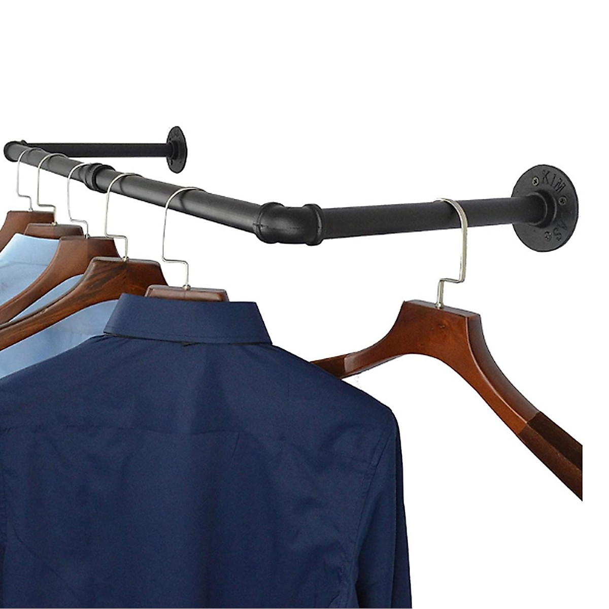Clothes Rack, Industrial Pipe Wall Mounted Garment Rack, Heavy Duty Iron Pipe Clothing Garment Rail Multi-Purpose Detachable Hanging Clothes Shelf Hanging Rod ( Color : 2pcs , Size : L-49cm(19.3in) )