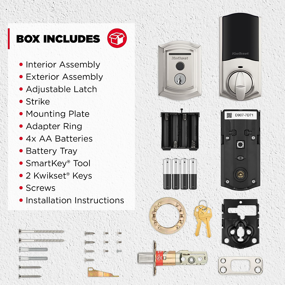 Kwikset Halo Touch Traditional Arched Wi-Fi Fingerprint Smart Lock No Hub Required featuring SmartKey Security in Satin Nickel (99590-001)
