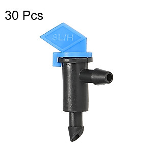 M METERXITY 30 Pack Flag Dripper - Garden Irrigation System, Removable & Flow Control & Drip Emitter, Apply to Lawn Trees (2 Gallon Per Hour, Blue Black)