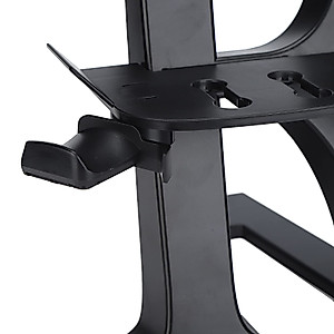CHICIRIS VR Headset Stand and Controller Holder, Portable VR Headset Stand Compatible Easy to Install with a Stable Base for Rift S for Vive for Quest 2(Black)