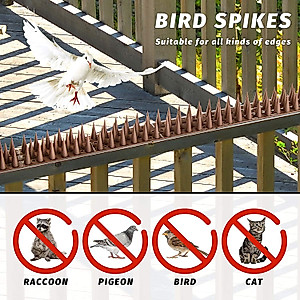 Bird Spikes, Grovind Plastic Spikes for Outdoor Bird Spike Security Bird Deterrent Spikes, Cat Raccoon Squirrel Spikes Pigeon Spikes for Fences and Roof Keep Birds Away - 12 Pack