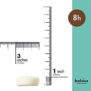 BOLSIUS 3 Inch Ivory Floating Candles - 24 Count Unscented - Premium European Quality - Imbue Breathtaking Ambiance for Romantic Wedding Centerpieces, Decorations, Events, Pool, Holiday, and Parties