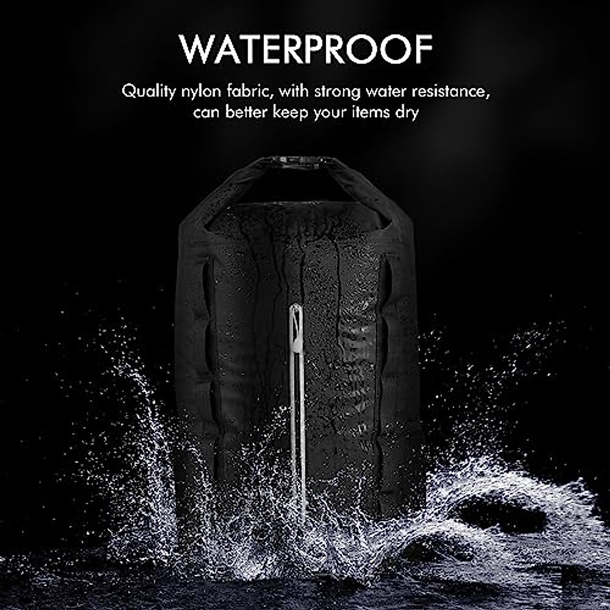 Atarni Waterproof Kayaking Dry Bag Backpack - Lightweight Floating Zipper Drybag Sack & Roll Top for Boating Canoeing Camping Rafting Paddleboarding Swimming Boating Hiking Fishing (Black2, 20L)