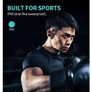 Togetface Kids Wireless Earbuds for Small Ears, Touch Control Headset Stereo Sound in-Ear Headphones, Bluetooth 5.1 Noise Reduction Earphones with Black Blue Cartoon Blinking Eyes Charging Case