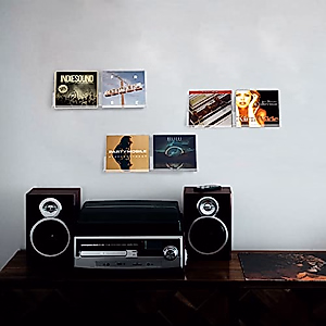 6 Packs Acrylic Record Shelves, 12'' Vinyl Records Wall Mount Holder, Invisible Floating Bookshelf, Album Holder Organizer and Stand Vintage Decor (12 INCH-6 Packs, Clear)