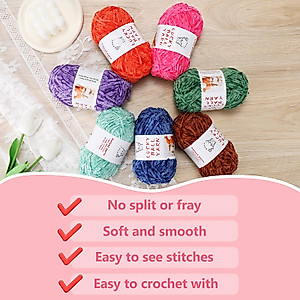 100g Soft Chenille Yarn Blanket Yarn,Crochet Yarn,Yarn for Crafts,Yarn for Crocheting,Fancy Yarn for Crochet,Crochet Yarn for Sweater/Hat/Blankets/DIY Craft(Electric Purple)