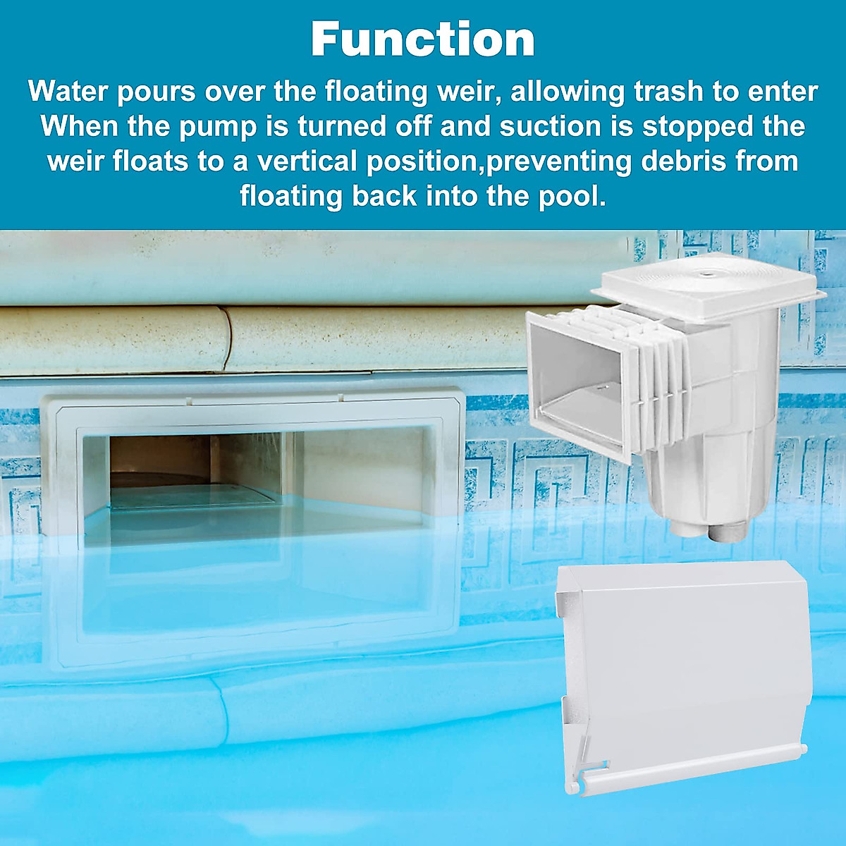 Fuoequl Pool Skimmer Weir Door SP-1082-K Weir Pool Skimmer Inground Fits Models SP1083 SP1084 SP1085 SP1086 SP1075 Skimmer Weir Flap