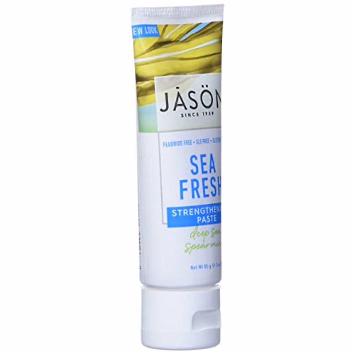 Jason Sea Fresh Strengthening Fluoride-Free Toothpaste, Deep Sea Spearmint, Travel Size, 3 Oz