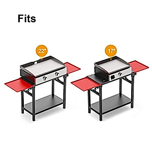 SafBbcue Adjustable Griddle Stand for Blackstone 17 Inch Griddle 22" Griddle, Multifunctional BBQ Stand with Double -Shelf Outdoor Worktable for Cuisinart, Pit Boss, Royal Portable Grill, Pizza Oven