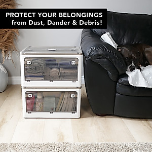 RTF Plastic Foldable Storage Box and Collapsible Storage Bin for Clothes 2 Pack, Blankets, Toys, and Camping Accessories, Heavy-Duty Pop-Up Stackable Organizer, Rolling Wheels, 15 Gallon