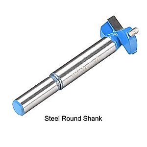 uxcell Forstner Wood Boring Drill Bit 21mm Dia. Hole Saw Carbide Alloy Tip Steel Round Shank Cutting for Woodworking Blue 2Pcs