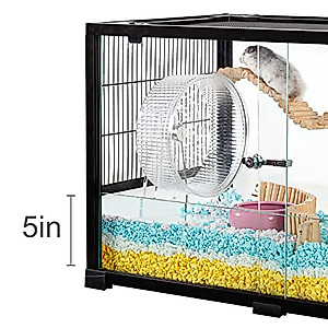OIIBO Glass Hamster Cage 40 Gallon Large Hamster Cage with Sliding Front Door, 32" L x 16" W x 18" H Chew-Proof Small Animal Cage for Dwarf Syrian Hamster Hedgehog Gerbils Guinea Pigs