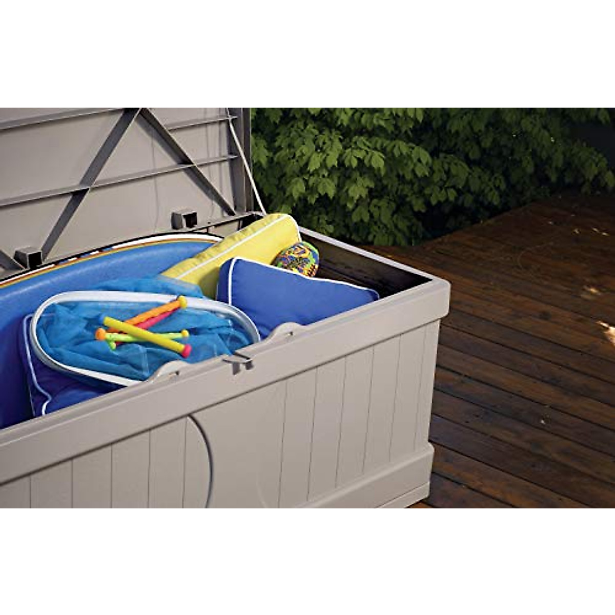 Suncast Indoor/Outdoor 99 Gallon Large Deck Box, Taupe