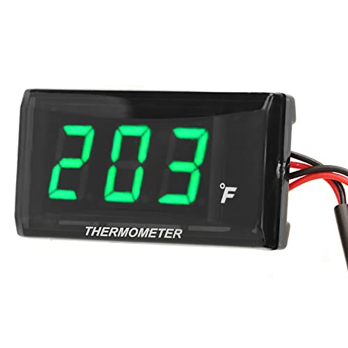 AKLOSIPY LCD Temperature Gauge Motorbike LCD Te Gauge Motorcycle Digital Motorcycle LCD Motorcycle Temperature Gauge for Motorbikes (Green)