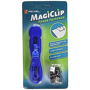 Rexel Magiclip Paper Fastening Device Assorted Colours (50 Max Sheet Capacity)