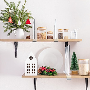 12 Pack Acrylic Shelf Dividers, Clear Shelf Divider for Closet Organization, Closet Shelf Separators for Clothes/Purses, Wood Shelves Organizers in Bedroom, Kitchen, Office, Cabinets, Bathroom Storage