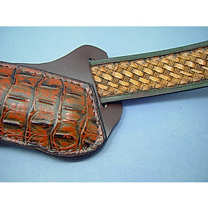 Leather Right Cross Draw Pocket Knife Sheath for a Buck 110 Are 112. Alliagor Print Leather on Top. Sheath Only!