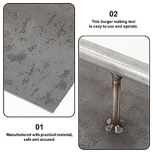 INOOMP Metal Burger Press Grill Press Handle Burger Press Rectangle Grill Press Kitchen Burger Maker Griddle Accessories Kit for Flat Top Griddle Grill Cooking 20 * 10cm