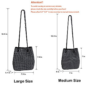 Women's Black Evening Bag- Medium Size Full Rhinestones Bucket Bling Crossbody Bag Shoulder Bag Handbag for Party Wedding Date Night