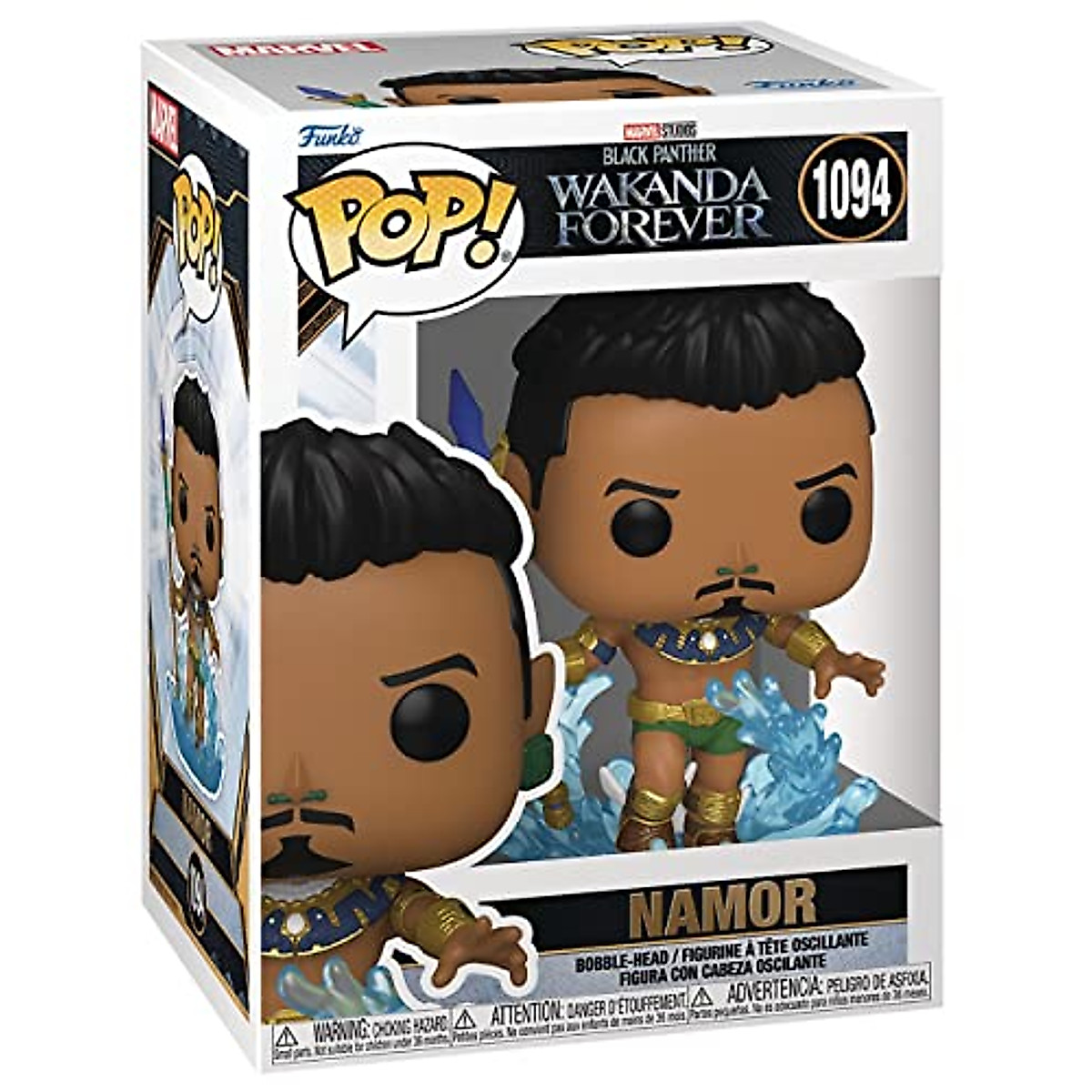 POP Marvel: Black Panther: Wakanda Forever - Namor The Sub-Mariner Funko Vinyl Figure (Bundled with Compatible Box Protector Case), Multicolored, 3.75 inches