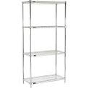 Nexel 5 Tier Chrome Wire Shelving Starter Unit, 36" W x 18" D x 86" H