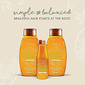 Aveeno Apple Cider Vinegar Shampoo + Conditioner for Balance & High Shine, Daily Clarifying & Soothing Scalp Shampoo for Oily or Dull Hair, Paraben & Dye-Free, 12 Fl Oz