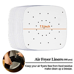 Square Air Fryer Accessories, Set of 12 for Most 4.1L Air Fryers,Philips Air Fryer 4.1L-5.6L,COSORI 4.7L,Tower Air Fryers Vortx 4L 4.3L and Oven,Air Fryer Baking Pans, Air Fryer Liners,Recipe Cookbook