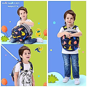 willikiva Dinosaur Toddler Mini Backpack Children Kids Baby Safety Harness Leash Waterproof Boys and Girls (3D Deep Blue)