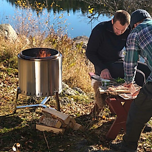 WINTRON Firepit Stand, 19.5" Stand for Solo Stove Bonfire and Other 19.5-in Outside Firepit, Stainless Steel Fire Pit Accessory, Outdoor Fireplace Tools