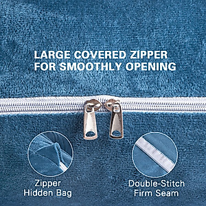 SLIGUY Pregnancy Pillow Cover G Shaped, 57-Inch Replacement Pillowcase, Used for Maternity Pillows, 100% Velvet, Double Zipper Stretch Fabric, Super Soft, Universal Type, (G Blue)