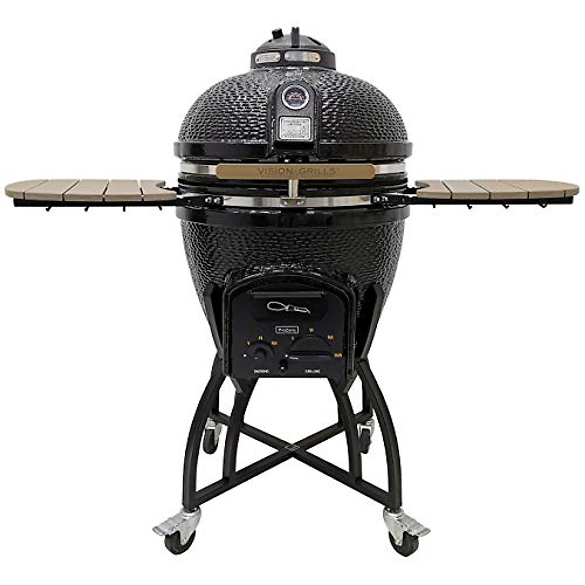 VISION Grills Ceramic Kamado (Large, Black Bundle)