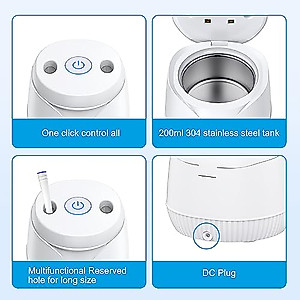 Ultrasonic UV Retainer Cleaner Machine - 45kHz Ultrasonic Cleaner for Dentures, Aligner, Mouth Guard, Whitening Trays, Toothbrush Head, 5/10 Minute Ultrasonic/Pulse Cleaning for Jewelry, Diamonds