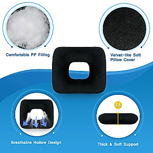 Donut Pillow for Tailbone Pain Coccyx Cushion Butt Office Chair Hemorrhoid Pillow for Sitting Pressure Sciatica Pain Relief Doughnut Pillow Lower Back Bed Sore Wheelchair Car Gamer Seat Cushion