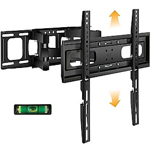 SweeEase 6 Arms TV Wall Mount for 26-65 inch, Full Motion Up Down Swivel Tilt Level Retractable TV Bracket for Flat Curved Max 110 lbs Max VESA 400x400mm TV, 8"-16"Wood Stud Articulating TV Wall Mount
