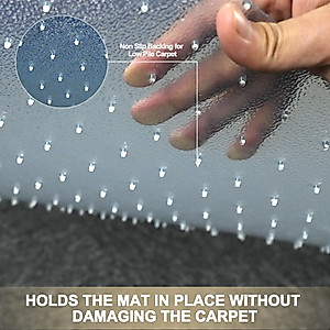 Amyracel Office Chair Mat for Medium Pile Carpets, 30” x 48” Delivered Flat Desk Chair Mat for Carpeted Floors - Easy Chair Rolling, Heavy Duty Studded Computer Chair Mat for Carpet