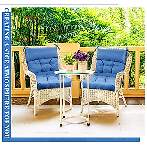 Sintuff 44 x 21 x 4 Patio Chair Cushions Outdoor Indoor Seat/Back Chair Cushions Tufted Pillow with Ties All Weather Replacement Cushions Patio Furniture Cushions Outdoor Furniture(Blue,6 Pcs)