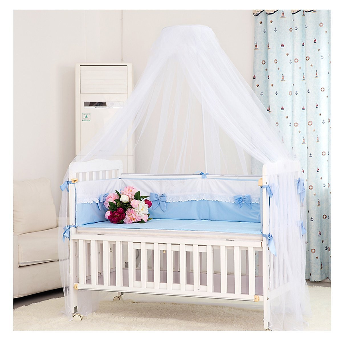 Mosquito Net - Foxnovo Toddler Bed Crib Canopy Mosquito Netting (White)