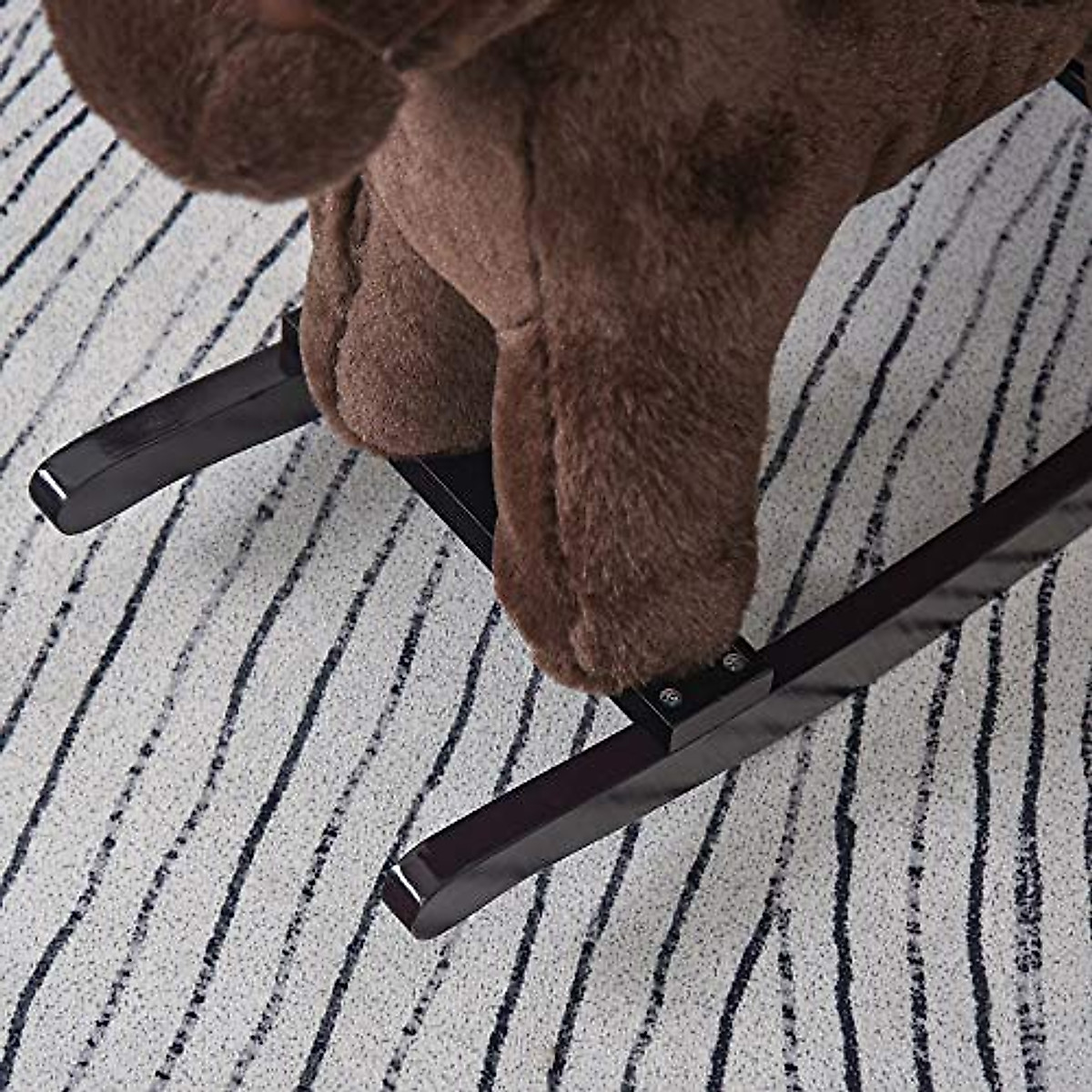 Qaba Kids Plush Ride-On Rocking Horse with Bear Toy, Children Chair with Soft Plush Toy & Fun Realistic Sounds, Brown