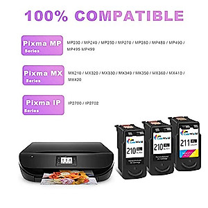 ColoWorld Remanufactured PG-210 XL CL-211XL Ink Cartridge Replacement for Canon 210XL 211XL Use for Canon Pixma MX410 MX350 MP250 MP240 iP2700 MP495 MX330 MX340 MP280 MP480 MP490 iP2702 MP270 Printer
