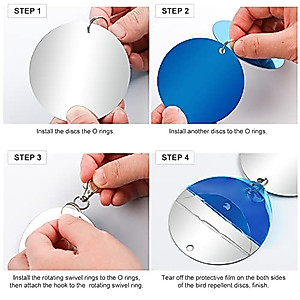 XPCARE 30 Pcs Bird Scare Discs -Highly Reflective Double-Sided Bird Reflectors, Upgraded Discs Set Reflective to Keep All Birds Away Like Woodpeckers, Pigeons, Ducks