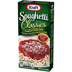 Kraft Spaghetti Classics Tangy Italian Easy Pasta Meal with Spaghetti, Spice Mix & Parmesan Cheese, 8 oz Box