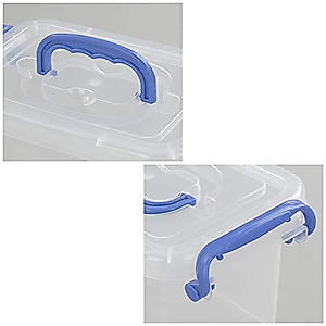 Morcte Mini Plastic Storage Bin, Clear Small Latch Box, 1.5 L, pack of 6